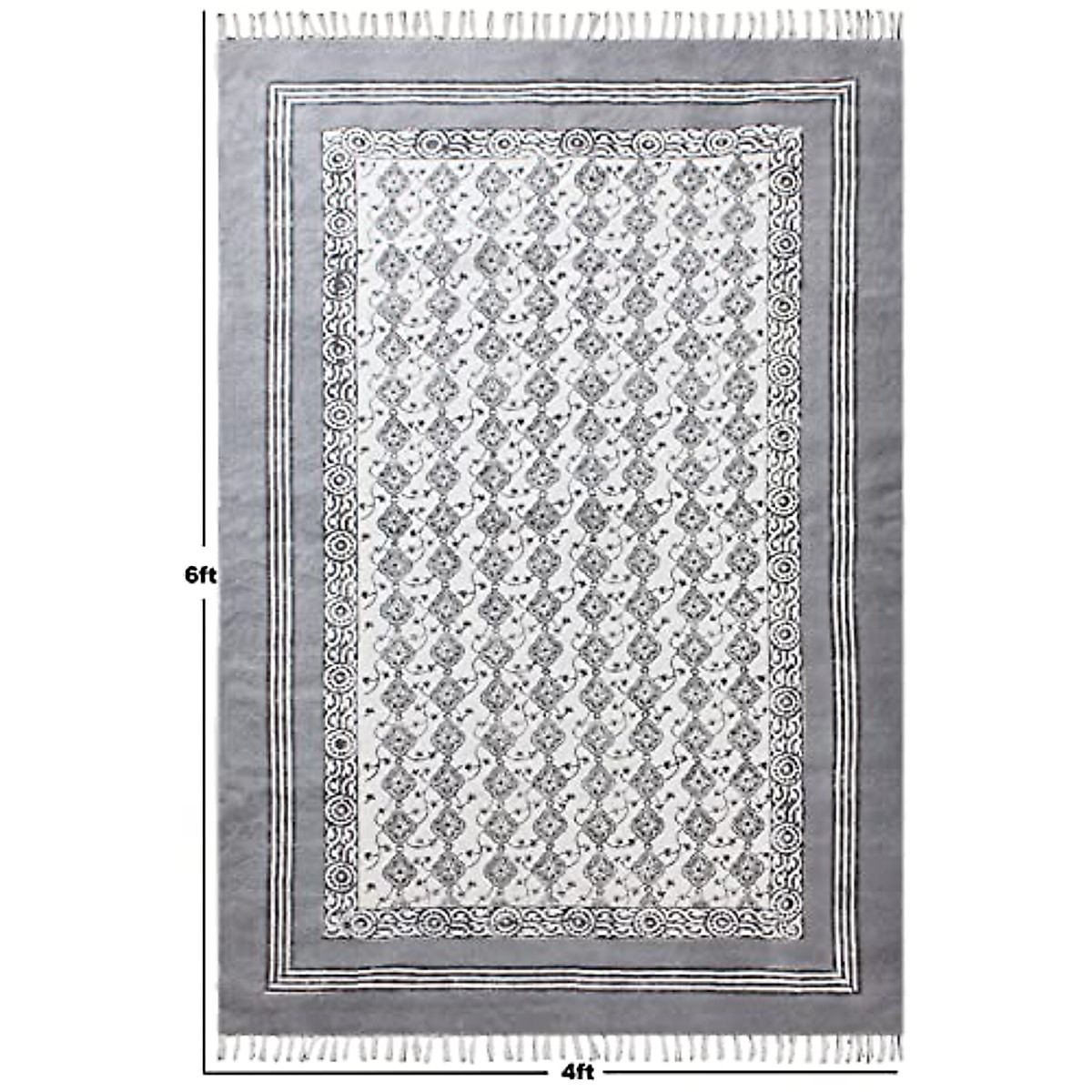 Boho Bathroom Rug Handmade Washable Cotton Hallway Rugs with Tassels Farmhouse Woven Throw Rug Boho Area Rug for Laundry Room/Entryway/Corridor 300x480 cm (10x16 Feet)