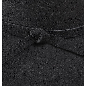 Urban CoCo Women's Foldable Wide Brim Felt Bowler Fedora Floopy Wool Hat (Black)