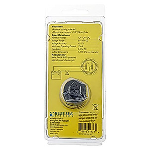 Blue Sea Systems 1733 Mini OLED DC Voltmeter, Yellow