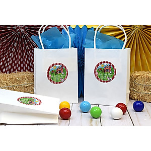 Barnyard Bash Birthday Party Sticker Labels, 40 2" Party Circle Stickers by AmandaCreation, Great for Party Favors, Envelope Seals & Goodie Bags