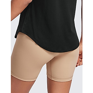 CRZ YOGA Pima Cotton Womens Short Sleeve Shirt Loose Casual Yoga T-Shirt Athletic Workout Tops Black X-Large