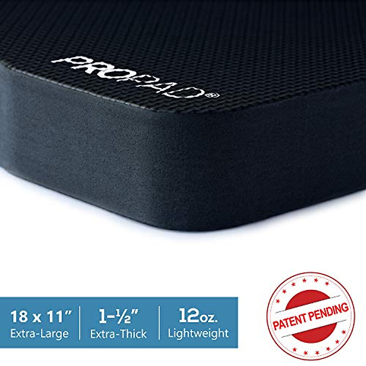 Thick Kneeling Pad, Garden Kneeler for Gardening, Bath Kneeler for Baby Bath, Kneeling Mat for Exercise & Yoga, Knee Pad for Work, Floor Foam Pad, Extra Large (XL) 18 x 11 x 1.5 Inches, Black