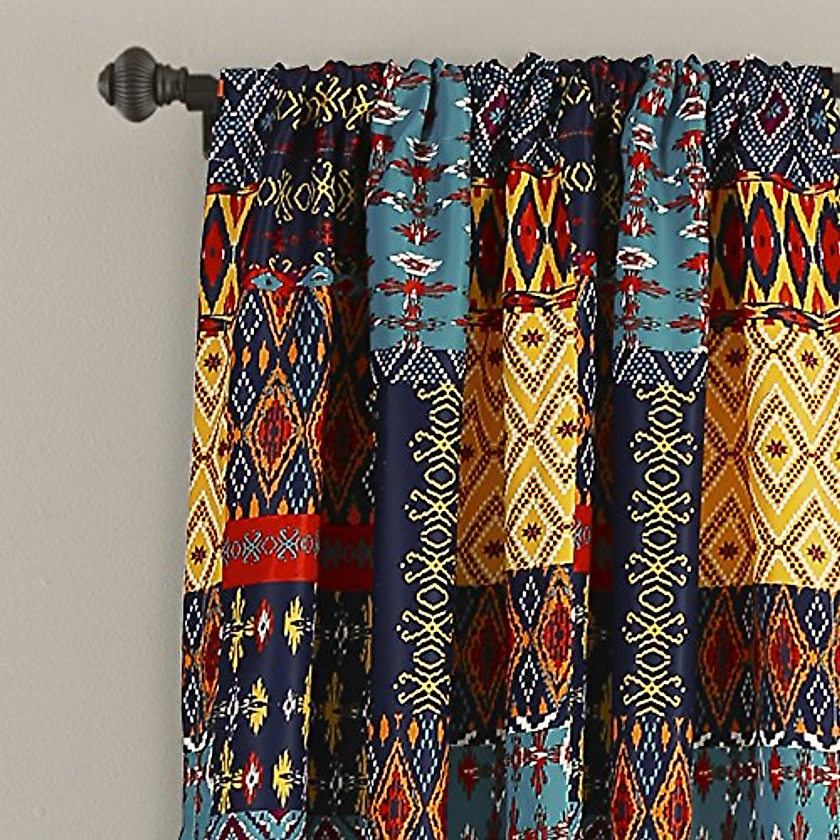 Lush Decor, Multicolor Misha Room Darkening Window Curtain Panel Set, 84" x 52"