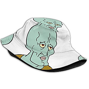 Handsome Squidward Meme Unisex Bucket Hat Summer Travel Beach Sun Hats Outdoor Cap