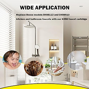 Kerox K35B 35 mm Faucet Cartridge Replacement - Single Lever OEM Faucet Part, Fits American Standard 7038, La Torre & Delta Faucets