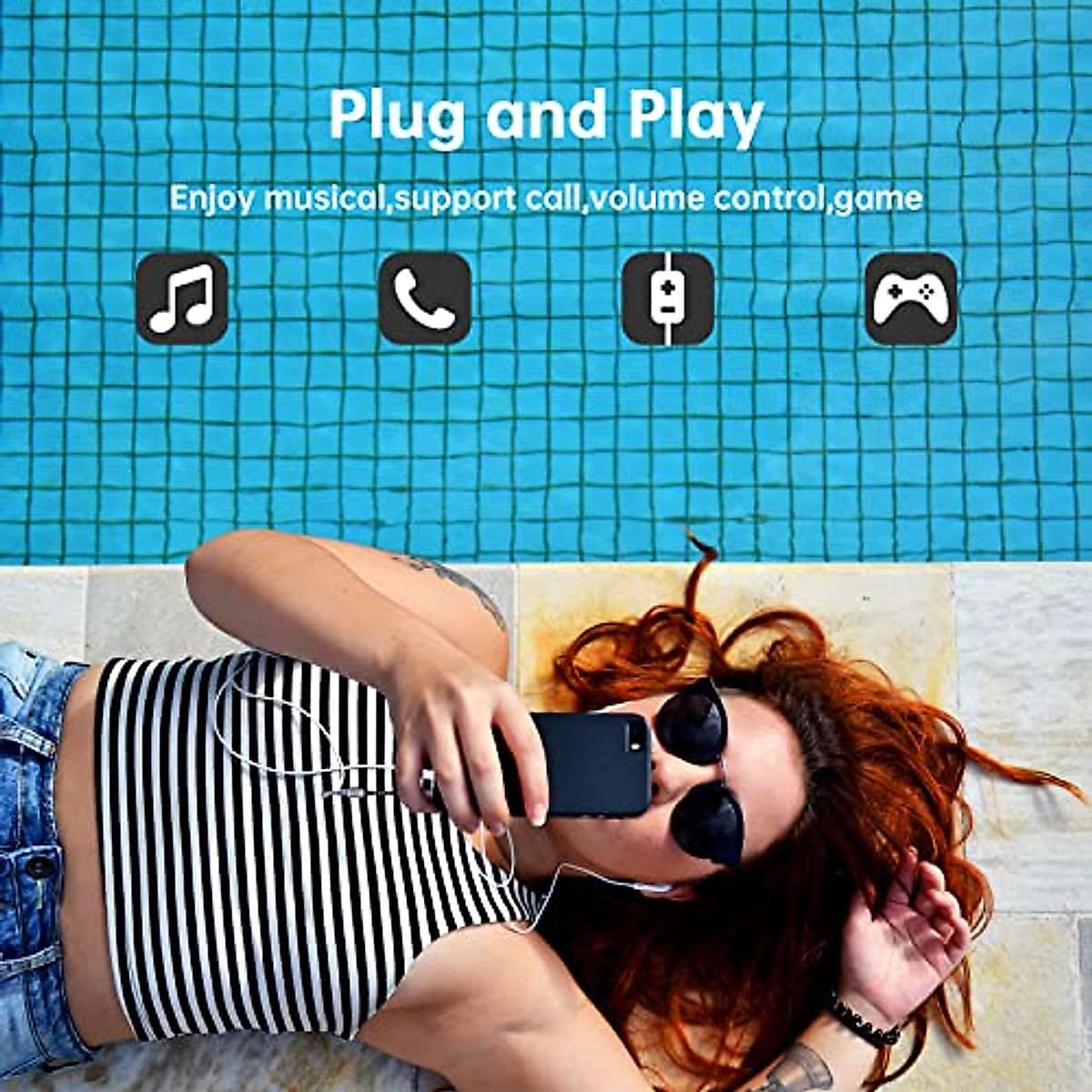 MOIPO Lightning Female to USB C Male Audio Adapter,USB C to Lightning Audio Adapter Use with iPad/MacBook/USB C Phones to Lightning Headphones for Call/Music/Video, Not Support Charging nor Data