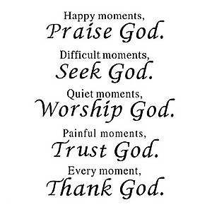 Wall Vinyl Decal Quote Sign Christian Praise God DIY Art Sticker Home Wall Decor