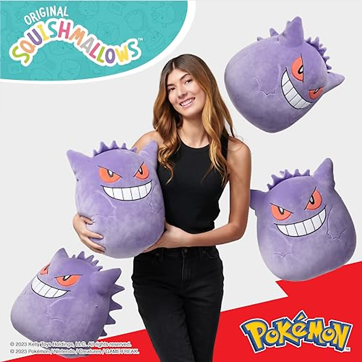 Squishmallows Pokemon 14-Inch Gengar Plush - Add Gengar to Your Squad, Ultrasoft Stuffed Animal Large Plush, Official Kelly Toy Plush