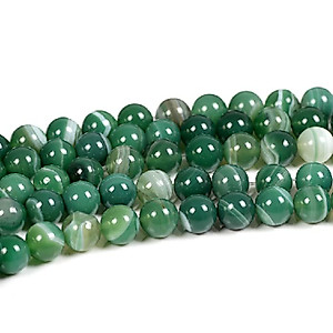 NHBT YU 1 Strand Vintage Green Agates Bead Natural Agates Stone Beads DIY Jewelry Findings 4/6/8/10/12mm Spacer Beads Accessories Making T715 (Item Diameter : 8mm 48pcs)