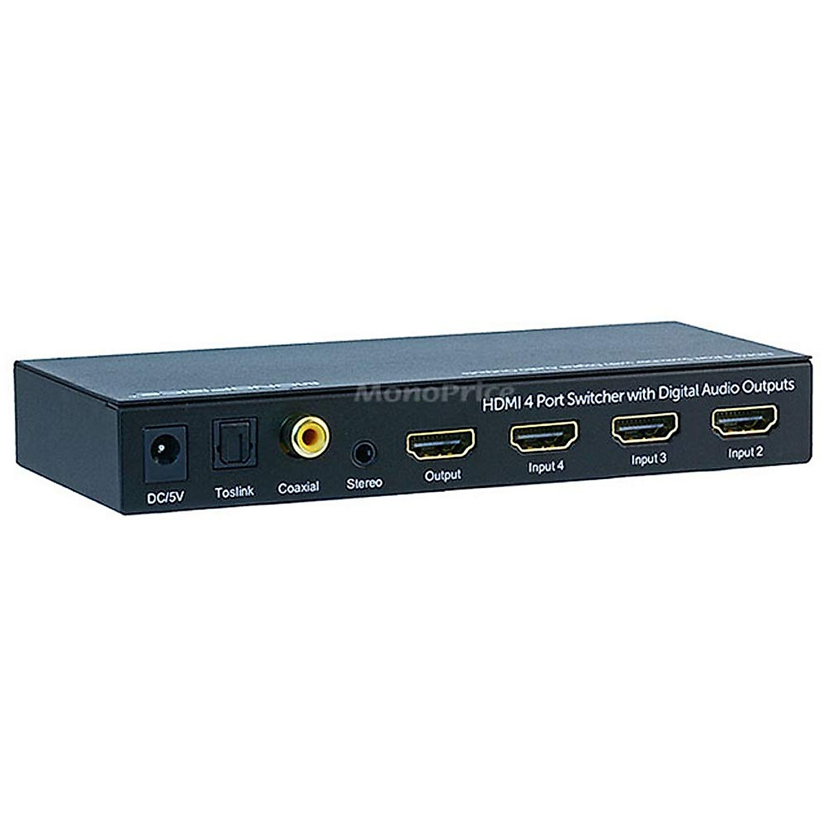 Monoprice Blackbird 4x1 HDMI 1.4 Switch - HDCP 1.4, with Toslink, Digital Coax and Analog Audio Extractor, 1080p 60Hz, DAC (Compatible with PS4/5 Xbox Apple TV Fire Stick Roku Blu-Ray Player)