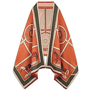 EXTREE Scarfs for Women Pashmina Silky Shawl Wrap for Evening Dressing Blanket Open Front Poncho Cape