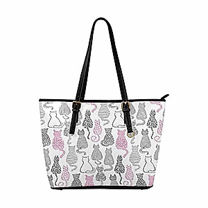 InterestPrint Texture Cat In Graphic Graffiti Style Women Tote Bag Large Shoulder Bag Top Handle Handbag for Gym, Work, School
