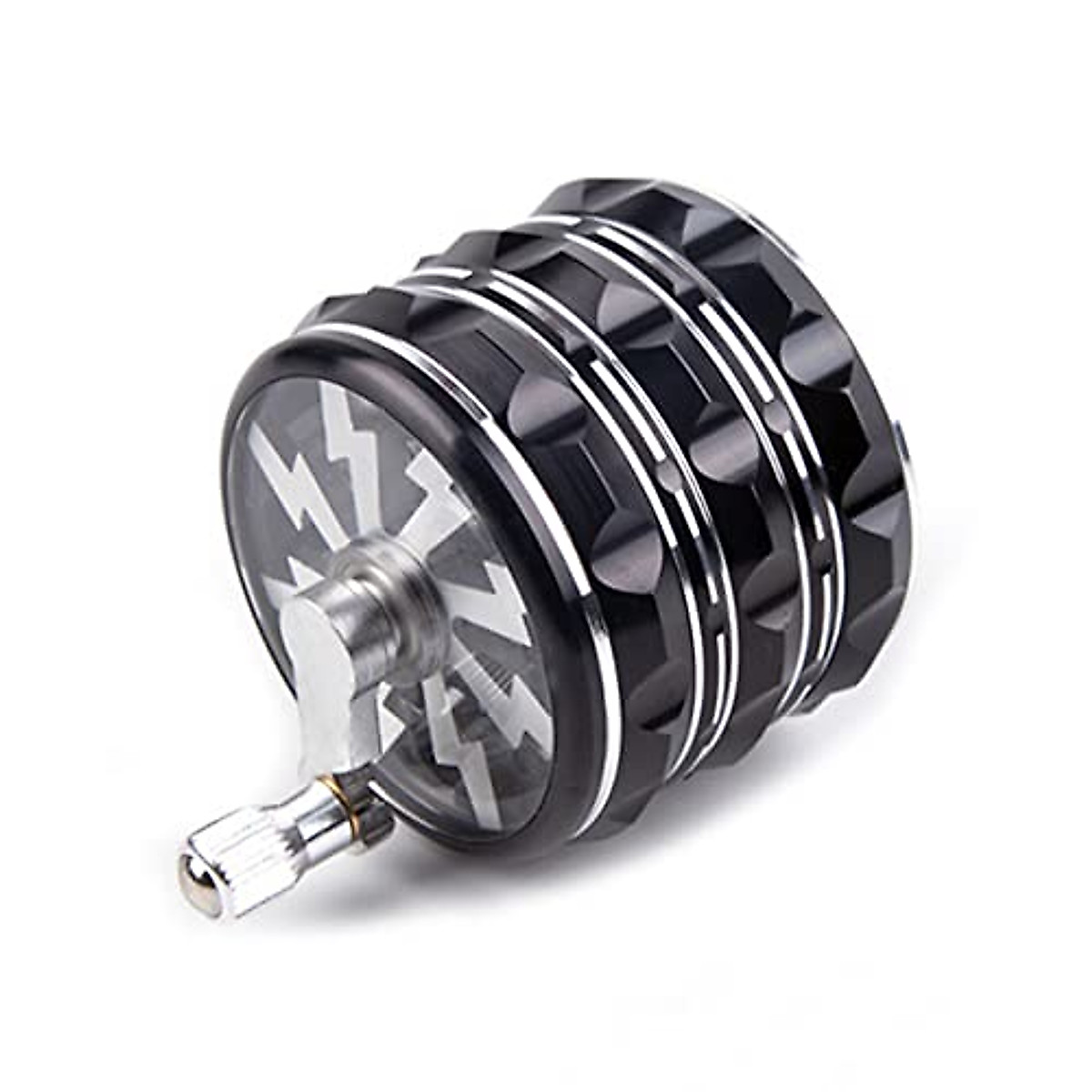 2.5 Inch Hand Crank Grinder, Potable Large Grinder With Clear Top Cover, Best Gift(Black)