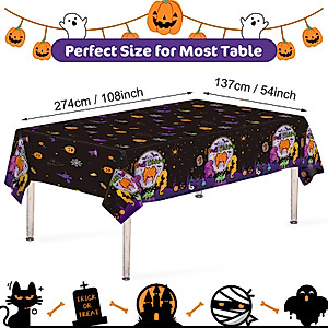 3 Pack Halloween Hocus Pocus Tablecloth, I Smell Children Halloween Table Cloth Witch Disposable Rectangular Platstic Table Covers for Halloween Party Decorations Table Decor Supplies, 108 x 54 Inch