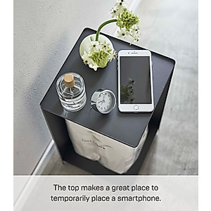 Yamazaki Home Bathroom Organizer Rolling Steel | Toilet Paper Stocker, One Size, Black