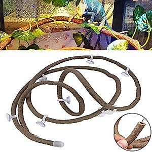 Hamiledyi Lizard Climbing Jungle Vines 9.8FT Flexible Reptile Leaves with Suction Cups Reptile Tank Habitat Decor for Gecko, Snakes,Chameleon,Bearded Dragon