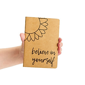 24 Pack Bulk Kraft Paper Notebooks, Happy Journal with 80 Lined Pages for Kids, Office, School Supplies (4 x 5.75 In)