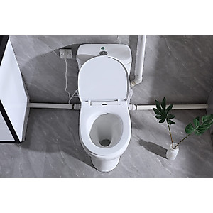 500W Macerating Toilet,Upflush Toilet for Basement Toilet System, Upflush Toilet With Powerful & Quiet Macerator Pump with 4 Water Inltes for Kitchen Sink, Bathroom, Laundry