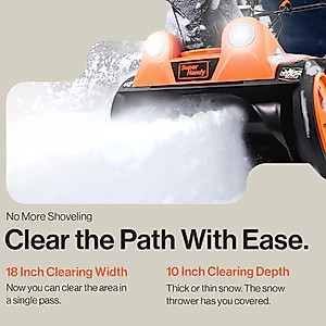 SuperHandy Electric Snow Thrower Walk-Behind Blower Corded AC 120V 15A 18 x 10 Inch Clearing Path 25 Feet Throwing Distance 720 lbs/Min LED Headlights for Driveway Walking Path Yards
