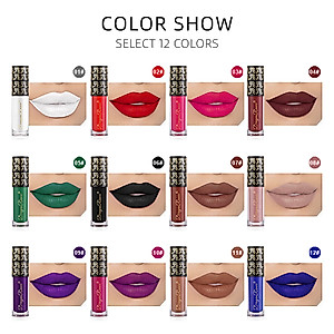 Easilydays Halloween Dark Matte Liquid Lipstick for Women, Long Lasting Waterproof Lip Gloss, Face Body Painting, Vivid Vampire Lip Stain for Masquerade, Party Goth Makeup, Cosplay (#05 Olive Green)