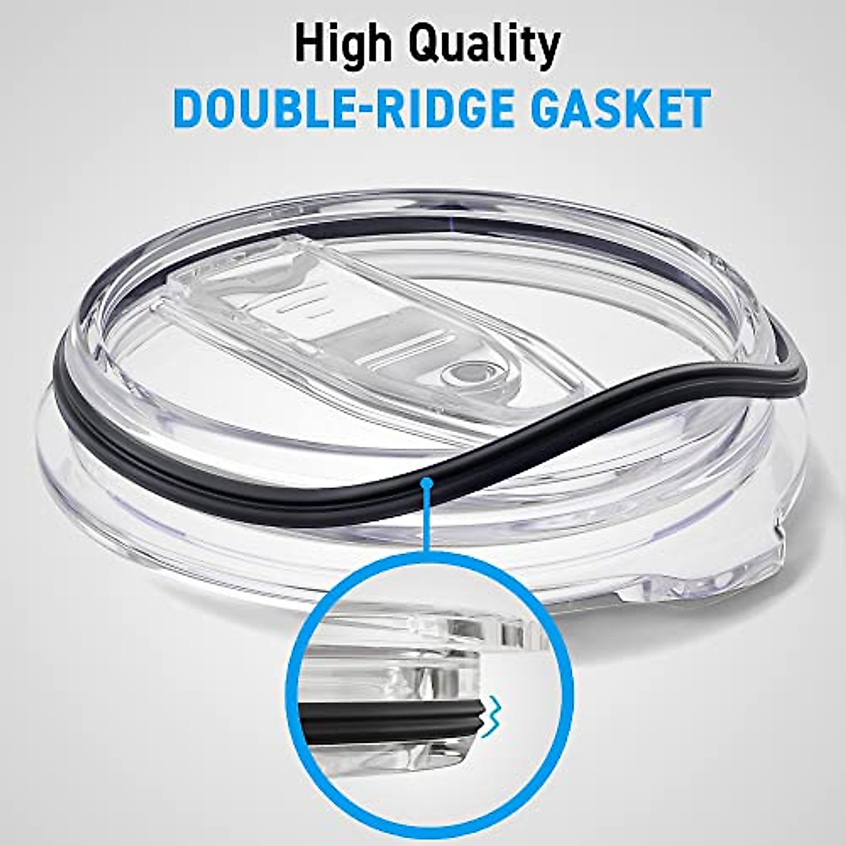Pack of 2-30 oz Replacement Rubber Lid Ring, 3.7 Inch Diameter - Gasket Seals, Lid for Insulated Stainless Steel Tumblers, Cups Vacuum Effect, fit for Brands - Yeti, Ozark Trail, Beast, Black