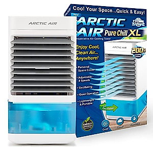 Arctic Air Pure Chill XL Evaporative Air Cooler - Powerful 4-Speed, Quiet, Lightweight Oscillating Portable Cooling Tower - Hydro-Chill Technology For Bedroom, Office, Living Room & More
