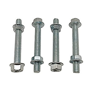 3/8 Flanged Hex Head Bolts, 3/8 Flanged Nuts, Flanged Hex Head Screws, Grade 5, Fully Threaded, 4 Pack (3/8"-16 x 3")