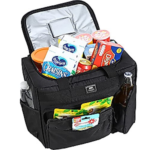 MIER 30L Extra Large Soft Cooler Bag with Bottle Opener for Camping Beach BBQ Grocery Golf Leakproof Picnic Lunch Bag, Collapsible, Top Flip Lid, 45Can (Black)