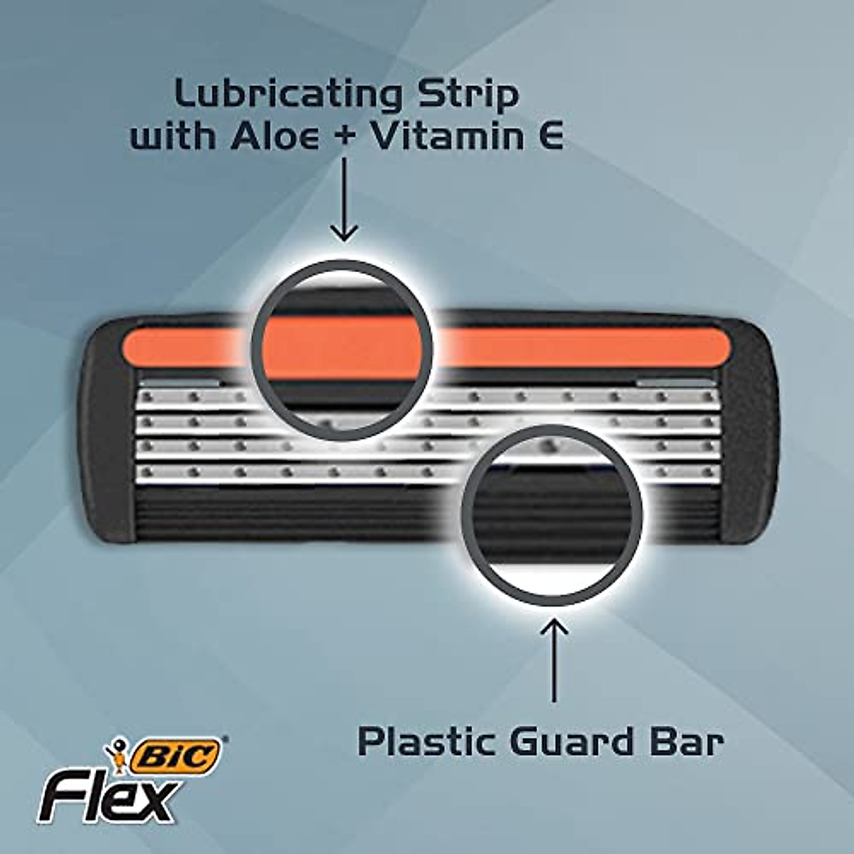 BIC Flex 4 Refillable Men's Disposable Razors, For a Smooth, Ultra-Close and Comfortable Shave, 1 Handle and 4 Cartridges, 5 Piece Razor Set