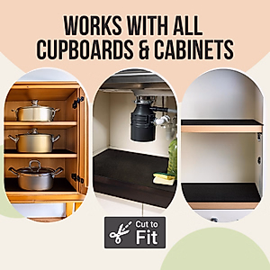 ITSOFT Under The Sink Mat, Kitchen Tray Drip, Cabinet Liner, Waterproof Layer, Reusable, Washable 36 x 48 Inches Black