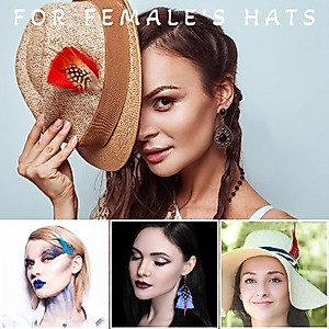 Kenning 39 Pcs Hat Feathers Assorted Feathers for Fedora Hats Colorful Real Feathers for DIY Craft, Christmas Decorations Men Women approx. 8-10 cm