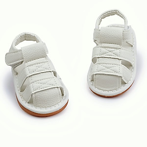 WILLFUN Baby Boy Girl Summer Infant Squeaky Sandals Premium Rubber Sole Closed-Toe Non-Slip Shoes Toddler First Walkers