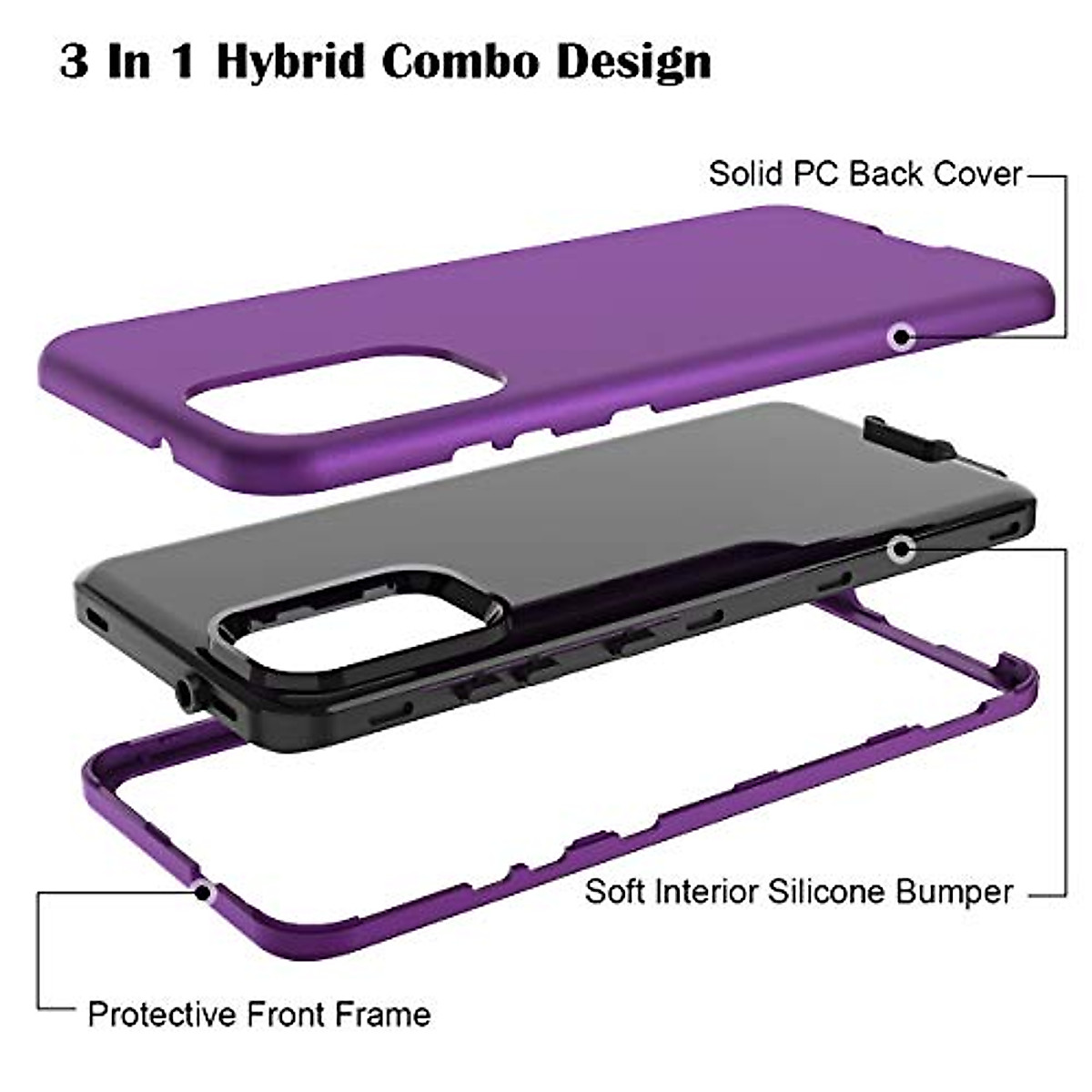WeLoveCase Galaxy S20 Plus Case, S20+ Plus 5G Cover 3 in 1 Full Body Heavy Duty Protection Hybrid Shockproof TPU Bumper Protective Case for Samsung Galaxy S20 Plus 5G 6.7 inch Dark Purple