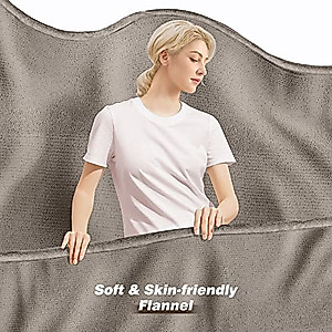 CURECURE Heated Electric Blanket Full Size 72" x 84" Oversized Flannel Heated Blanket with 4 Heating Levels & 10 Hours Auto Off, Comfort Warm Blanket for Bed Sofa Home Office Use, Machine Washable