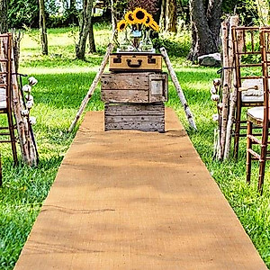 AK TRADING CO. 36 x 100ft All Natural Jute Burlap Aisle Runner - Natural