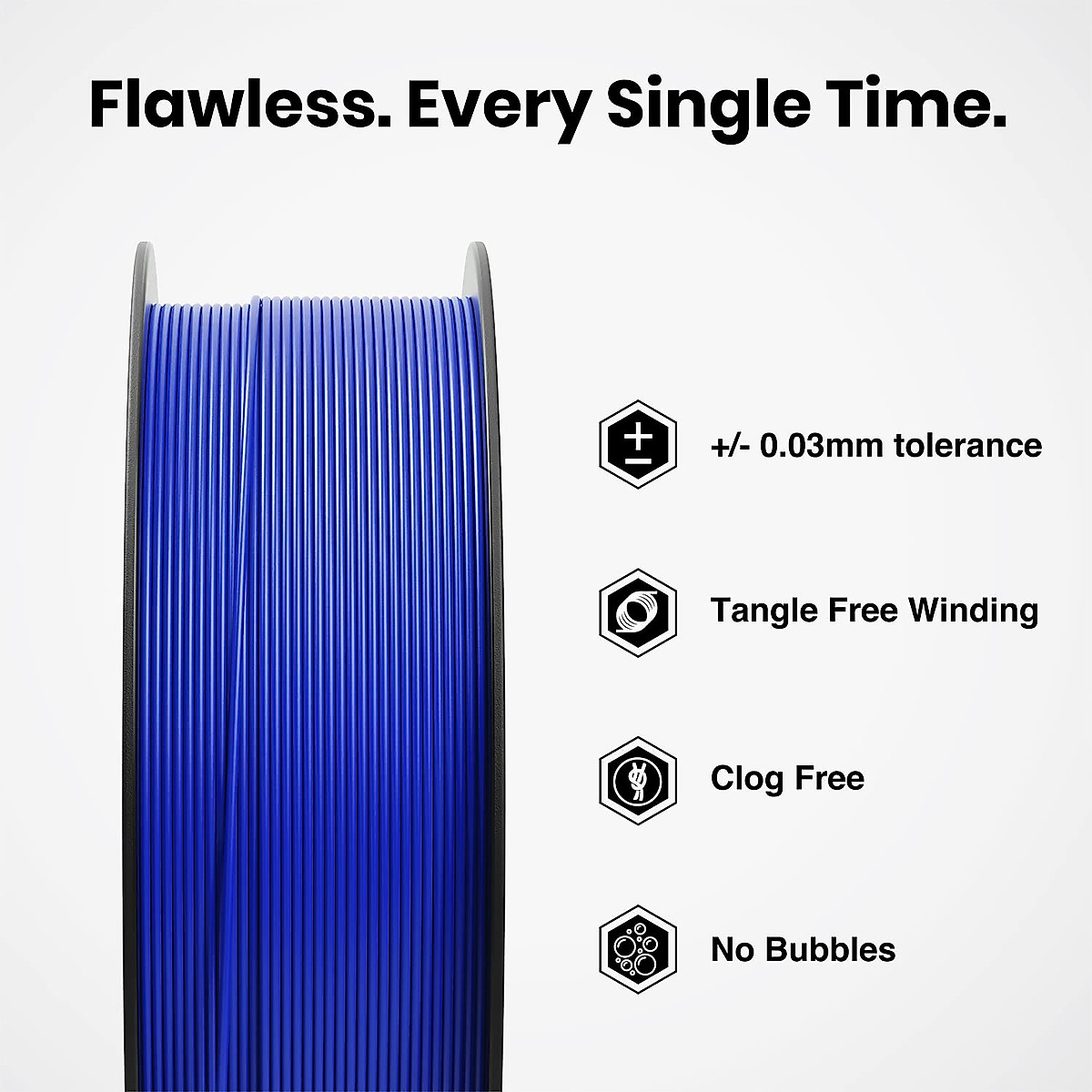 NUMAKERS PLA Plus (PLA+) 3D Printer Filament, 1.75mm, Dimensional Accuracy +/- 0.03 mm, 1 kg Spool (2.2 lbs), Compatible with Most FDM Printers (Blue)