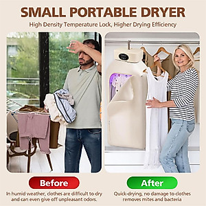 Imfriy Portable Dryer, Portable Clothes Dryer for Clothes, Underwear, Towel, Pet Clothes, Hanging Dryer for laundry Travel Camping Apartment Hotel Dormitory RV (Creamy-white)