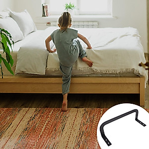 Adjustable Mattress Slide Stopper, Metal Mattress Stabilizers Mattress Retainer Bar for Adjustable Beds in Place to Keep Mattress from Sliding Black