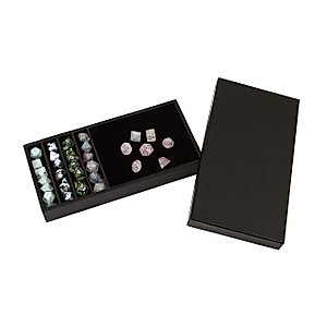 Forged Dice Co. Dice Battle Pit Dice Tray - 2 Dice Trays in 1 with Staging Area - Rolling Tray and Storage Compatible with Any Dice Game, D&D and RPG Gaming - Black