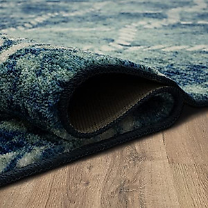 Mohawk Home Diamond Rope Modern Contemporary Nautical Coastal Aqua Blue 3' x 5' Area Rug Perfect for Kitchen, Living Room, Dining Room