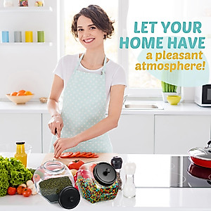 Mumufy Set of 3 Glass Slanted Storage Jar Large Candy Jars with Lids Cookie Jar with Black Matte Metal Top Tilted Clear Candy Containers Sealed Canister with Lid for Home Laundry Kitchen (75 oz)