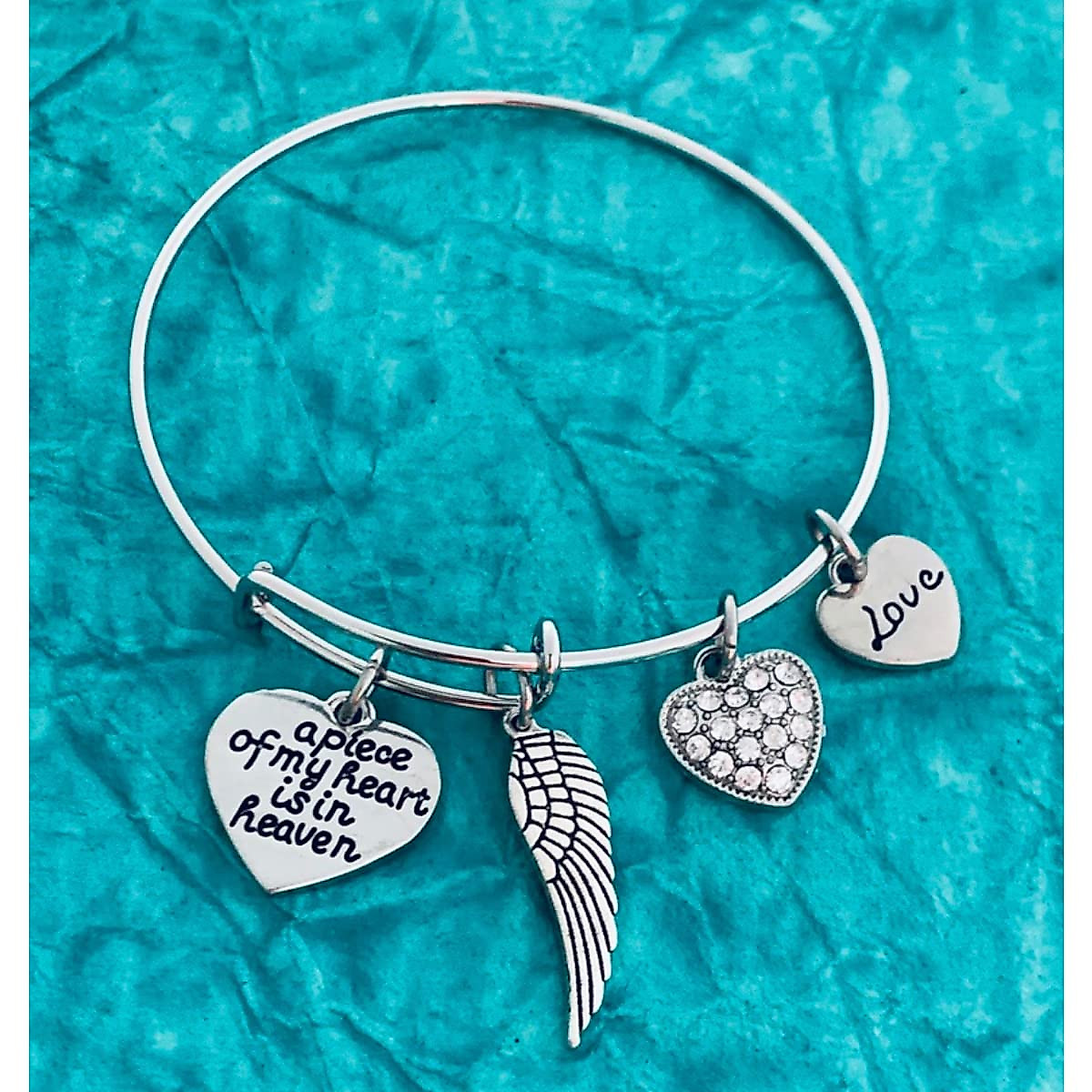 Infinity Collection Memorial Gifts for Loss of Mom Dad In Memory of Jewelry Sympathy Bracelet Bereavement A Piece of My Heart is in Heaven Engraved Grief Gifts for Women