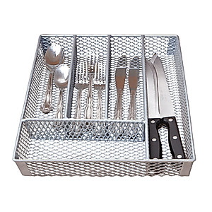 Kitchen Details, Utensil Holder, Drawer Organizer, Grey Small Cutlery Tray