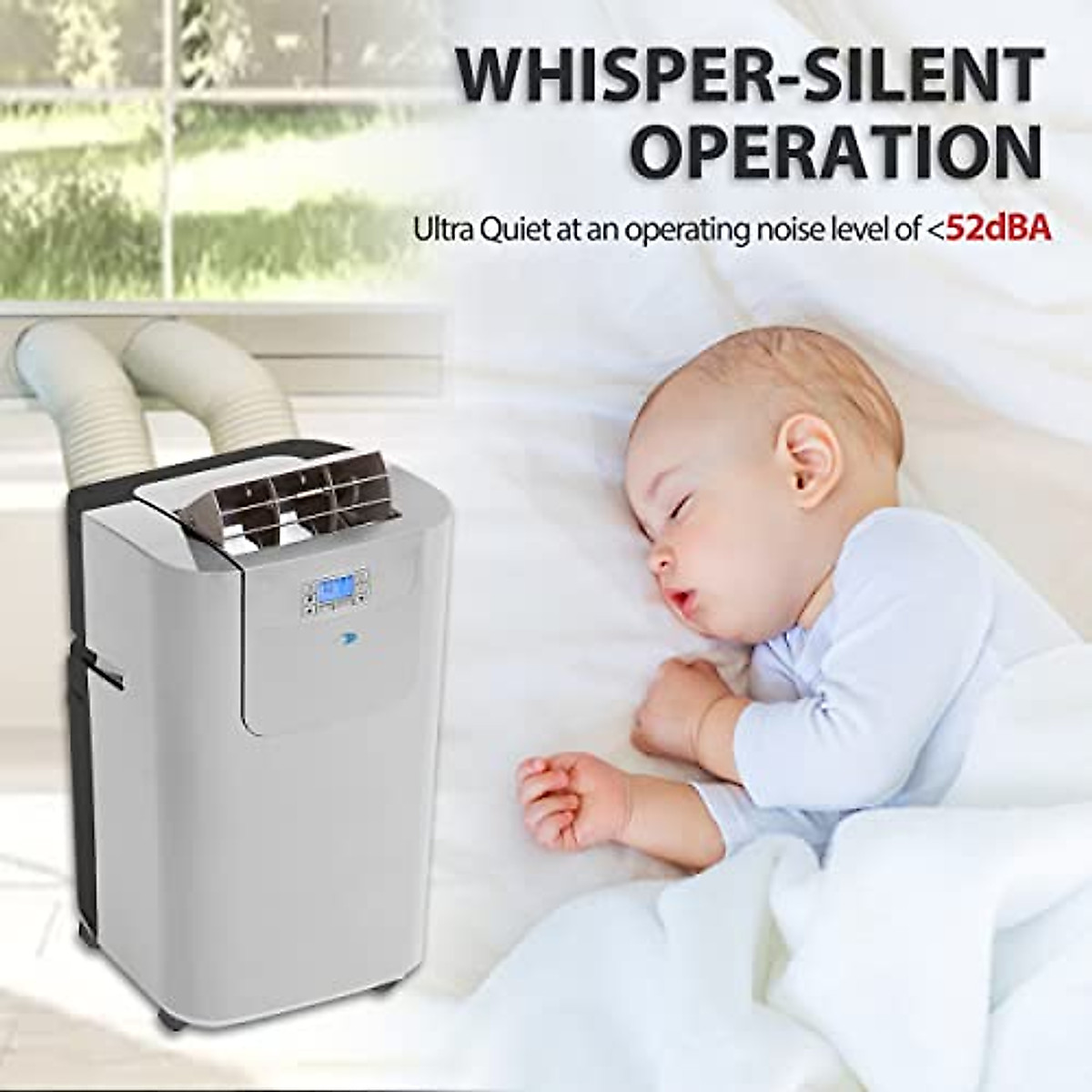 Whynter ARC-122DS 12,000 (7,000 BTU SACC) Elite Dual Hose Portable Air Conditioner, Dehumidifier, Fan and Storage Bag, up to 400 sq ft in Grey, Stainless Steel -2.1 Cubic Feet, Multi