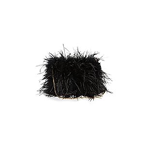 Loeffler Randall Women's Mini Feather Pouch, Black, One Size
