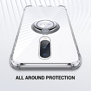 Silverback for OnePlus 8 Case Clear with Ring Kickstand, Protective Soft TPU Shock -Absorbing Bumper Shockproof Phone Case for OnePlus 8 -Clear [NOT Compatible with Verizon UW Version]