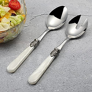 CATHYLIN Salad Servers Stainless Steel Salad Serving Set Salad Fork and Spoon