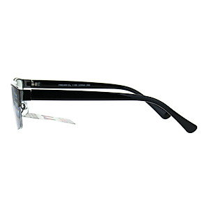 SA106 Mens Half Metal Rim Rectangular Multi 3 Power Focus Progressive Reading Glasses Gunmetal +2.5
