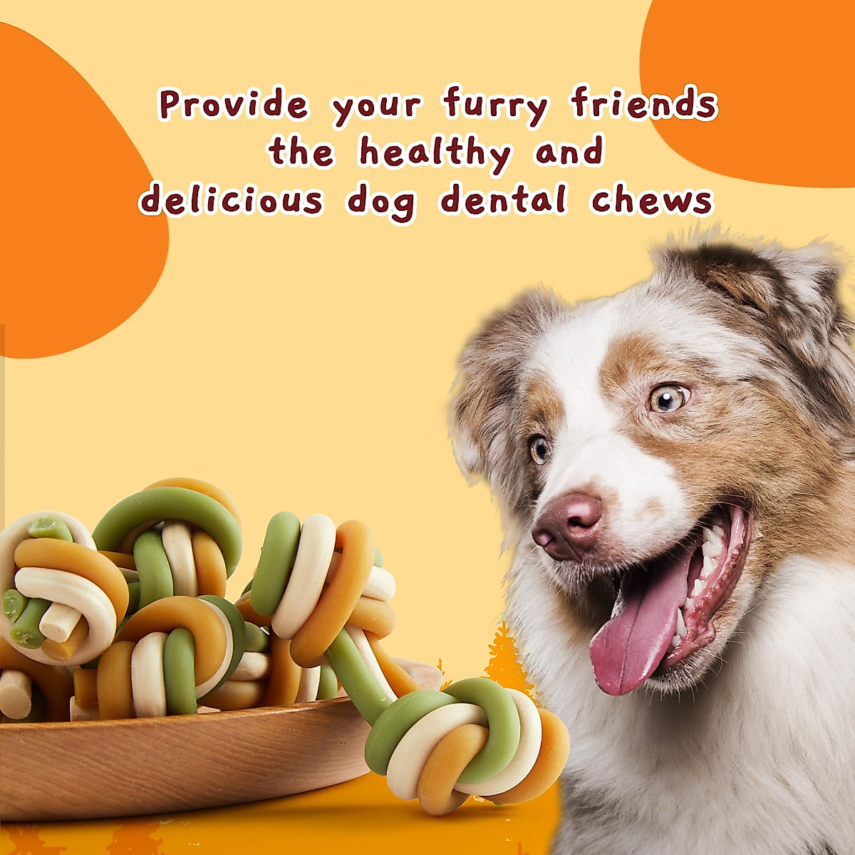 Jungle Calling Rawhide Free Dog Dental Treats, Triple Flavor Dental Chews for Dogs, Easy to Digest, Teeth Clean Dog Bones for Small Dogs, 10.6 oz