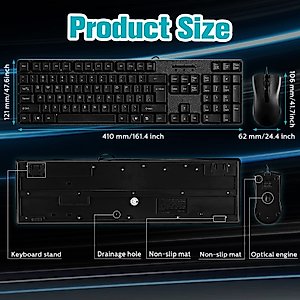 Fabbay 24 Pcs USB Wired Keyboard and Mouse 12 Wired Mouse 12 Corded Full Size Keyboard for School Office Home Compatible with Computer/Laptop/Windows/PC/Mac OS/Desktop